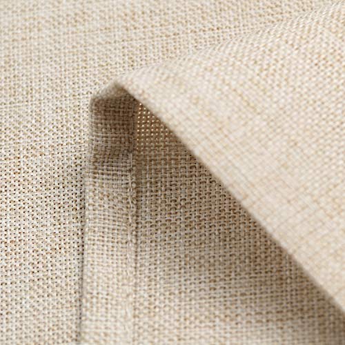 Hiasan Faux Linen Rectangle Tablecloth - Wrinkle and Stain Resistant Washable Table Cloth for Kitchen Dining Room Holiday Table Cover for Party Dinner, Beige, 54 x 80 Inch