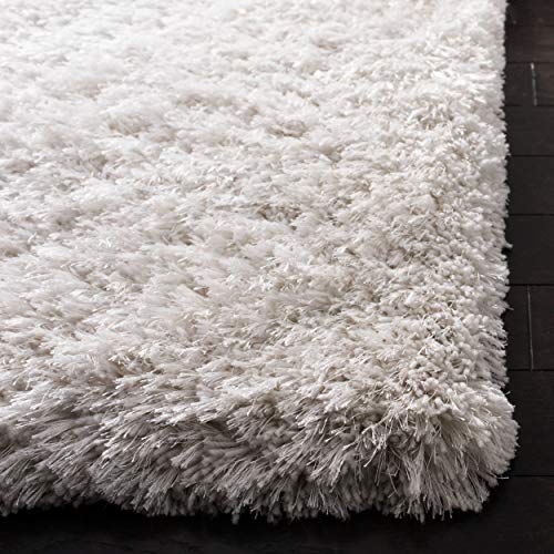 Safavieh Atlantic Shag Collection 8' x 10' Ivory ATG101A Handmade Solid 1.2-inch Thick Area Rug