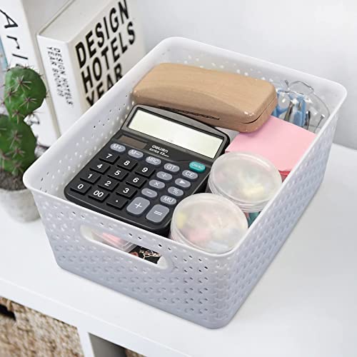 Anbers Plastic Storage Baskets for Organizing, Classroom Baskets, Set of 4