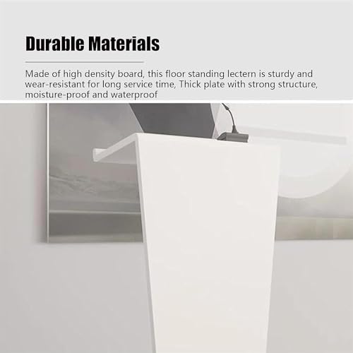 Floor Standing Podium Church Lecterns Simple Podium Stand Easy to Assemble Pulpits with Casters and Storage Space Lecterns
