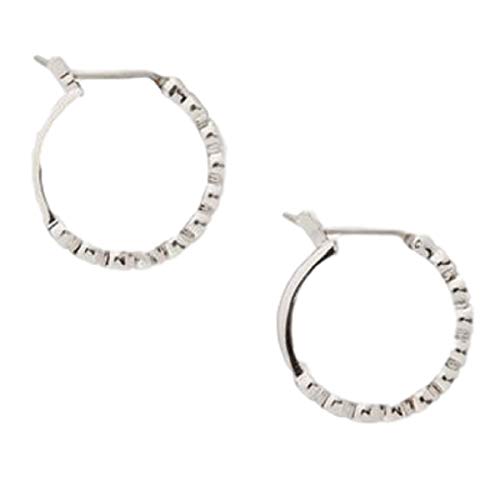 Kate Spade Women's Full Circle Silver Tone Hoop Crystals Earrings
