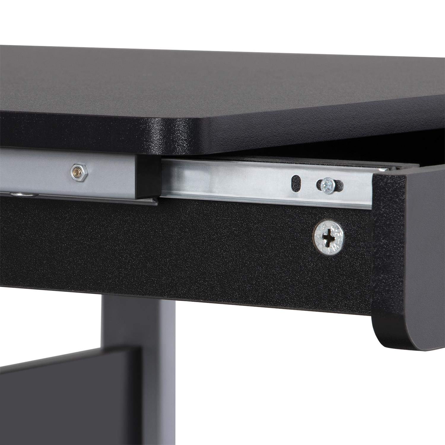 Topeakmart Wheeled Lectern Mobile Presentation Stand Podium w/ 2 Brake Casters, Storage Shelf, Edge Stopper
