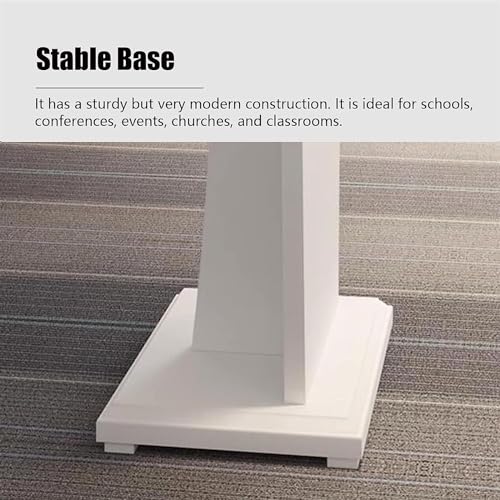 Floor Standing Podium Church Lecterns Simple Podium Stand Easy to Assemble Pulpits with Casters and Storage Space Lecterns