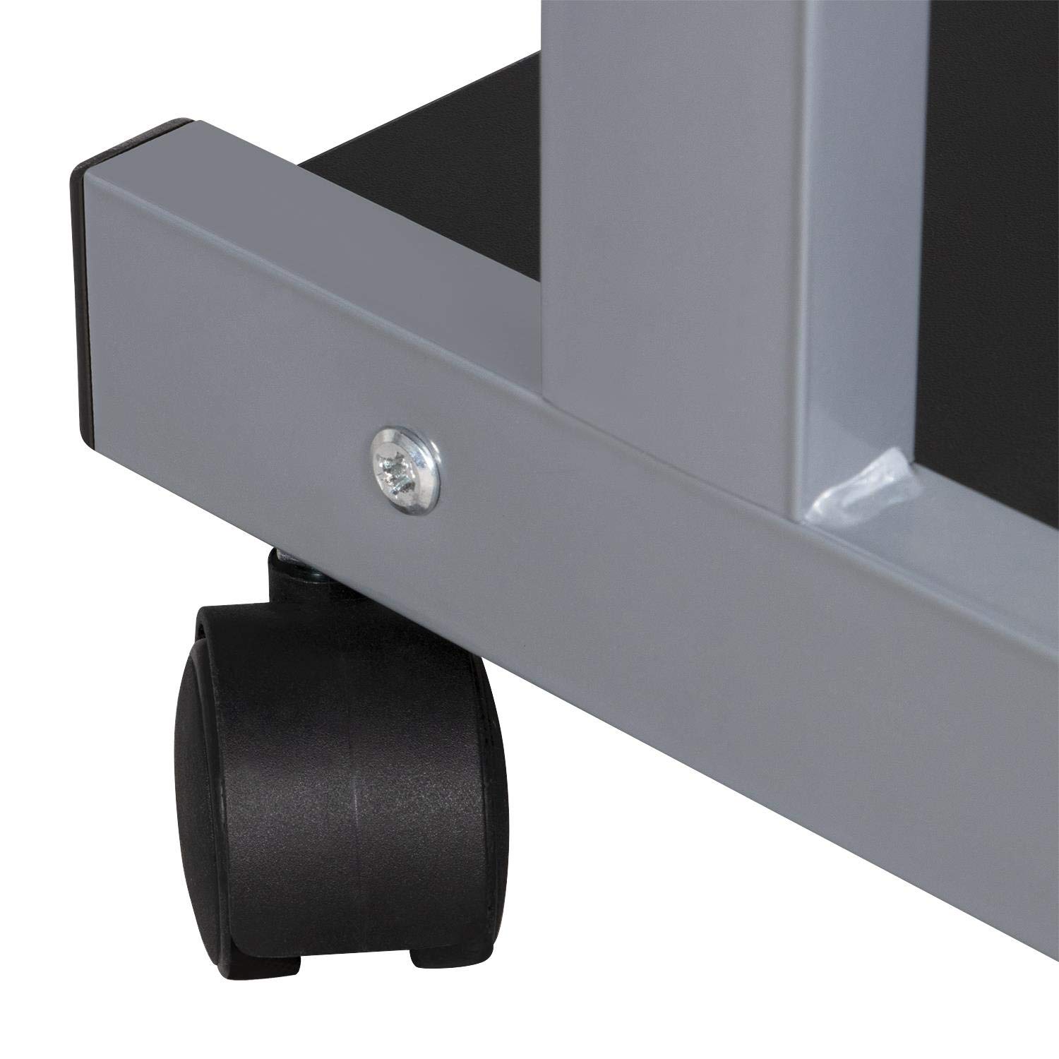 Topeakmart Wheeled Lectern Mobile Presentation Stand Podium w/ 2 Brake Casters, Storage Shelf, Edge Stopper