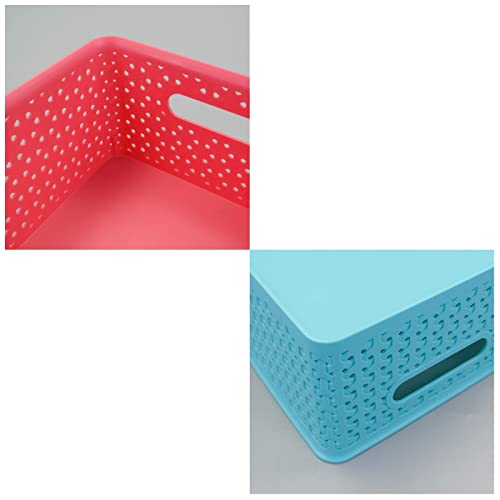 Anbers Plastic Storage Baskets for Organizing, Classroom Baskets, Set of 4