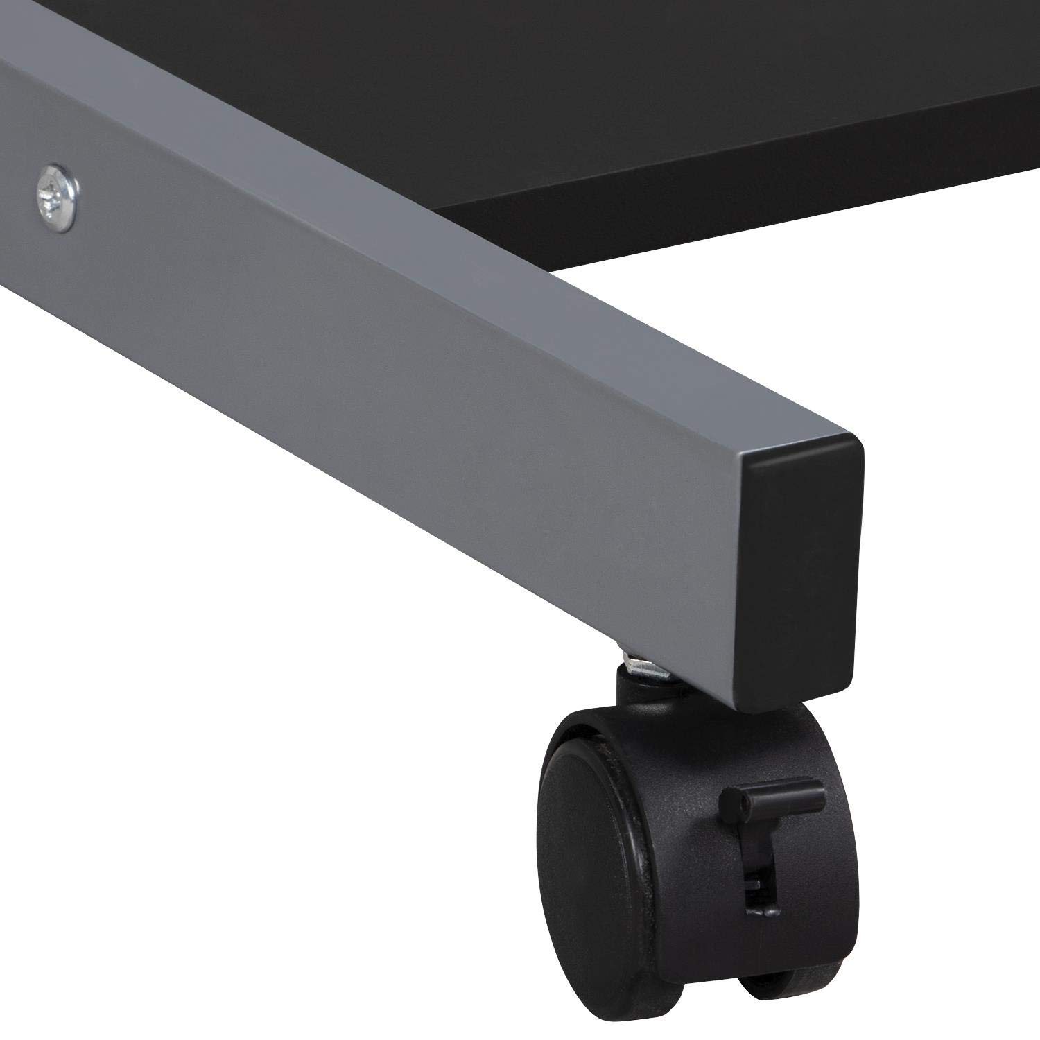 Topeakmart Wheeled Lectern Mobile Presentation Stand Podium w/ 2 Brake Casters, Storage Shelf, Edge Stopper
