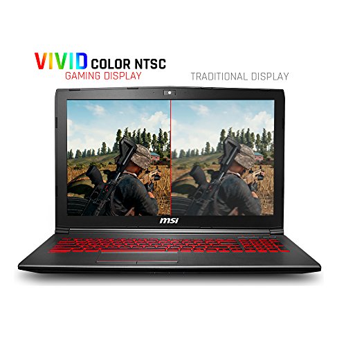 MSI GV62 8RD-034 15.6" Thin and Light Gaming Laptop, GeForce GTX 1050Ti 4G, Intel i7-8750H (6 Cores), 8GB DDR4, 128GB SSD + 1TB, Windows 10 64 bit, Steelseries Red Backlit Keys