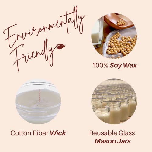 Nika's Home Pumpkin Pie Spice Soy Candle 12oz Mason Jar Non-Toxic White Soy Handmade, Long Burning 50-60 Hours Highly Scented All Natural, Clean Burning Candle Gift Décor