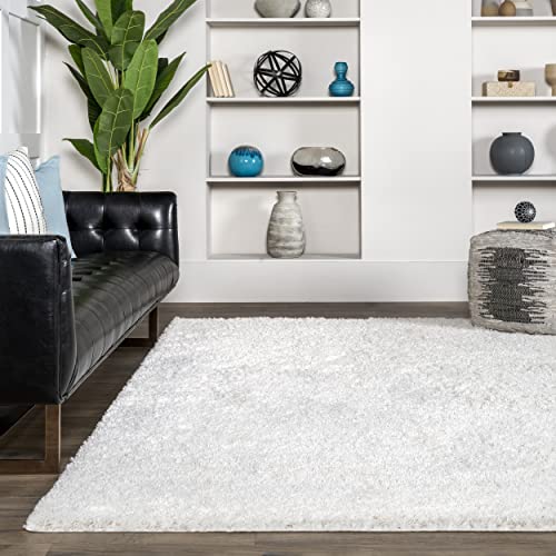 nuLOOM Marleen Contemporary Shag Area Rug, 4' x 6', White