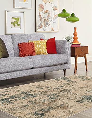 Unique Loom Tuareg Collection Vintage Distressed Traditional Area Rug, 8 x 10 ft, Beige/Green