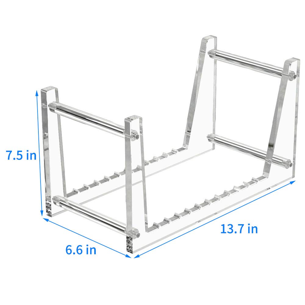 NIUBEE Clear Vinyl Record Stand Holder for Desktop Album Storage, Acrylic Vinyl Record Shlef Display 50 LPs