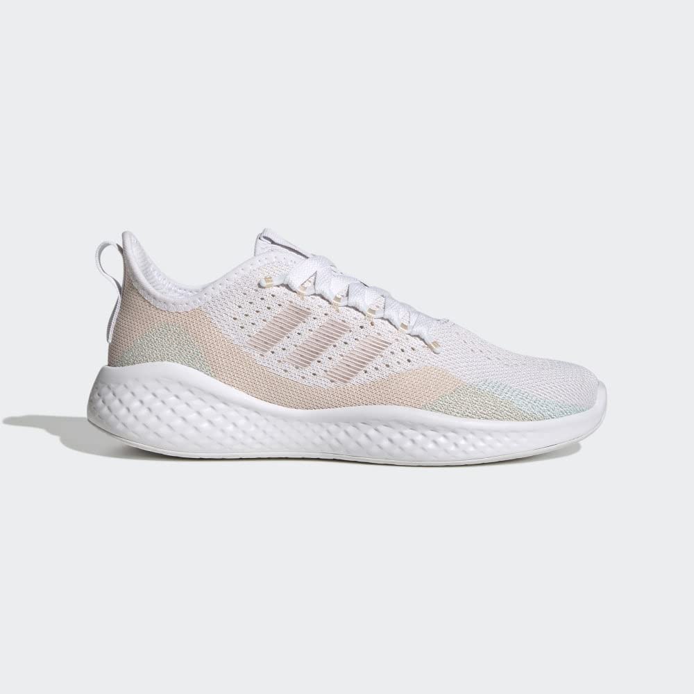 adidas Women's Fluidflow 2.0 Running Shoe, FTWR White/Almost Pink/Bliss Orange, 7.5