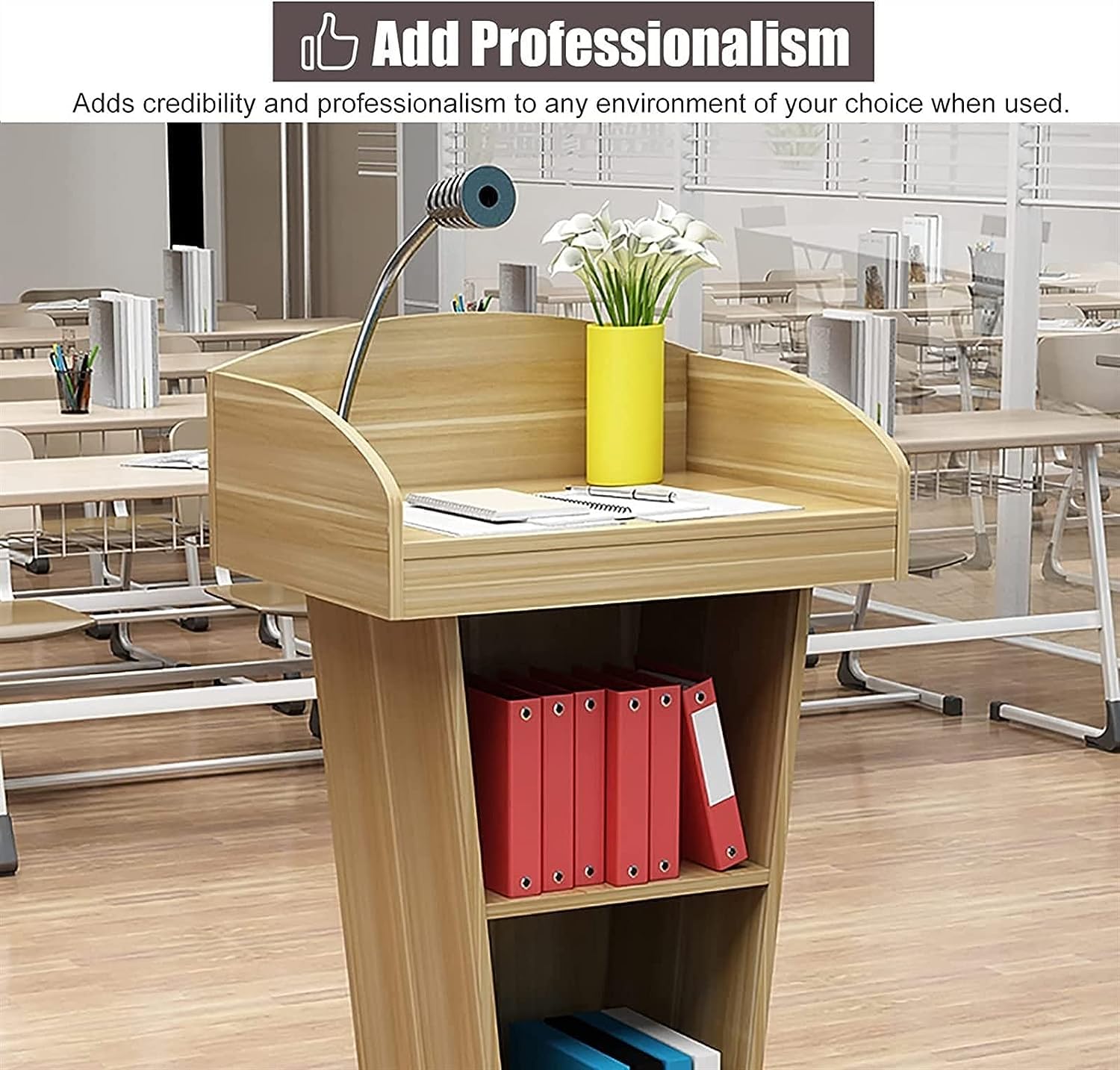 Lectern Simple Lecterns Particle Board Laptop Desk Teacher Podiums with Open Storage Podium Stand Conference Table Podium Stand