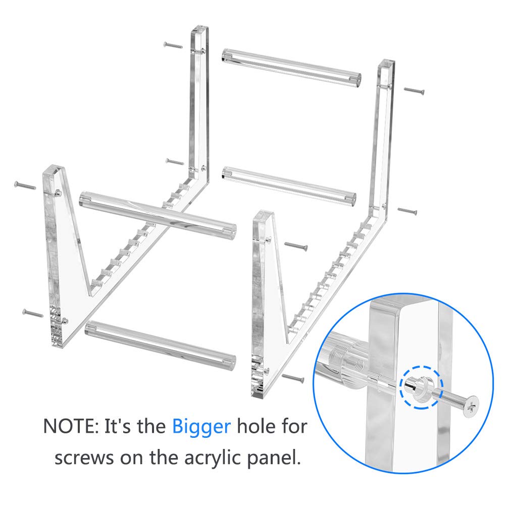 NIUBEE Clear Vinyl Record Stand Holder for Desktop Album Storage, Acrylic Vinyl Record Shlef Display 50 LPs