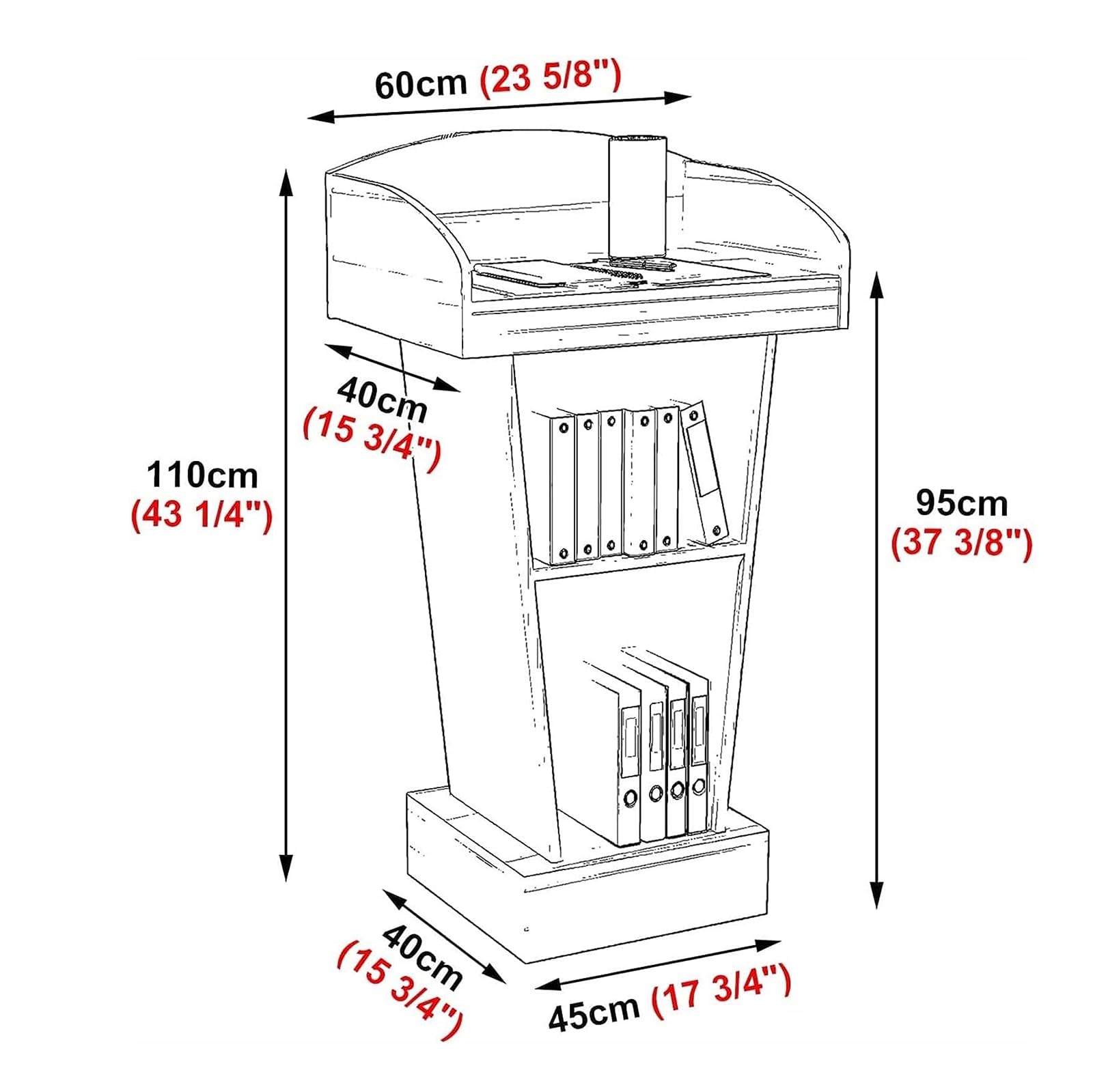 Lectern Simple Lecterns Particle Board Laptop Desk Teacher Podiums with Open Storage Podium Stand Conference Table Podium Stand