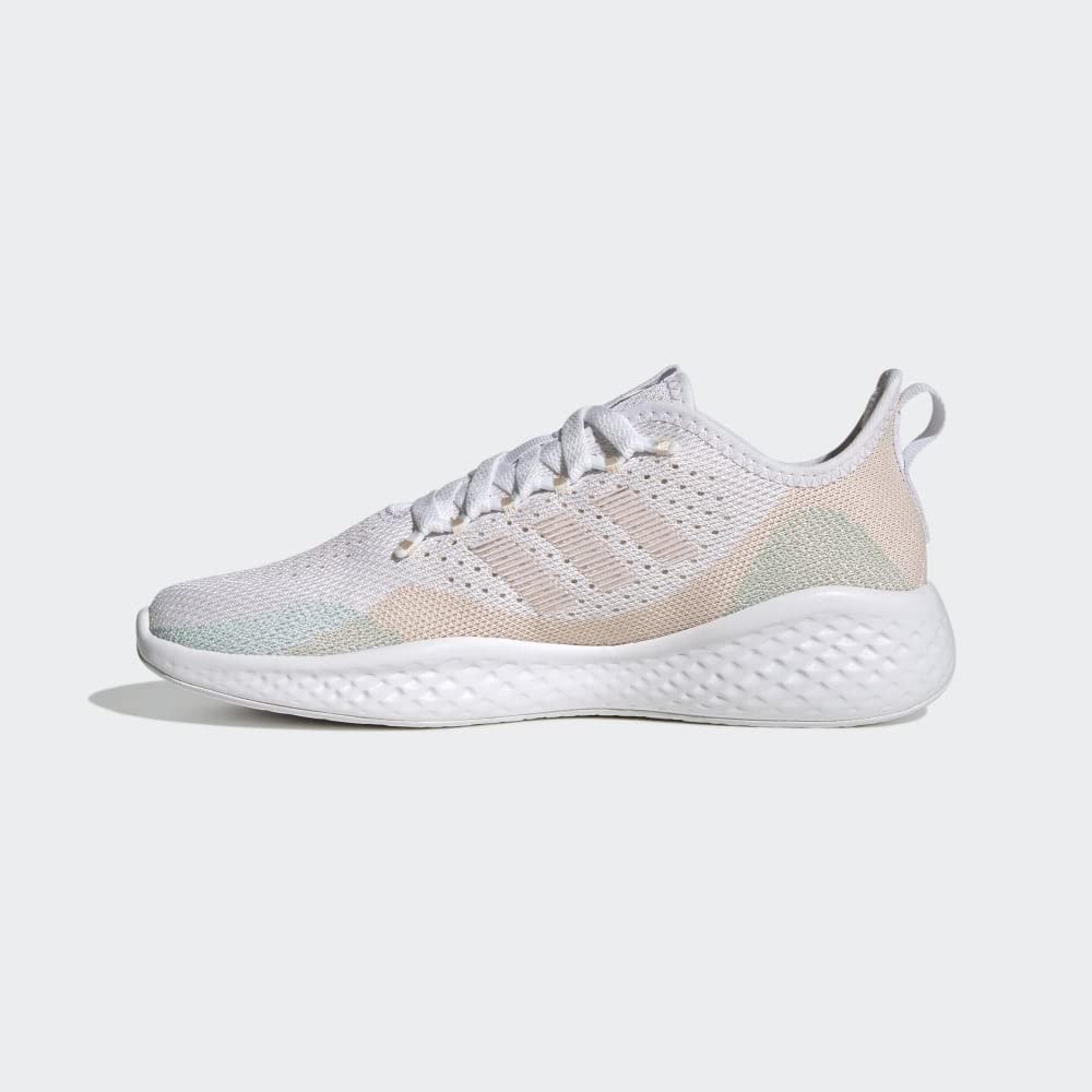 adidas Women's Fluidflow 2.0 Running Shoe, FTWR White/Almost Pink/Bliss Orange, 7.5