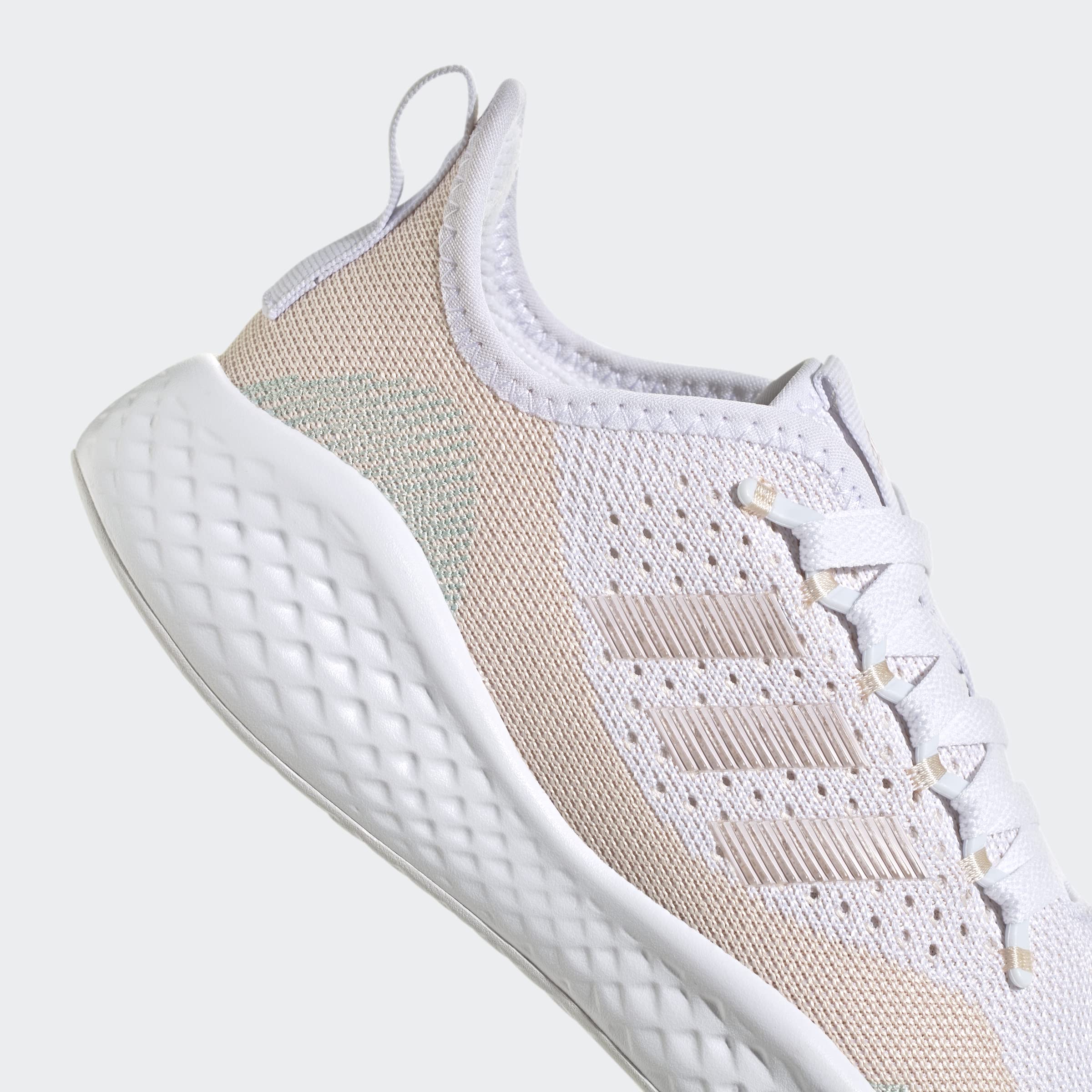 adidas Women's Fluidflow 2.0 Running Shoe, FTWR White/Almost Pink/Bliss Orange, 7.5