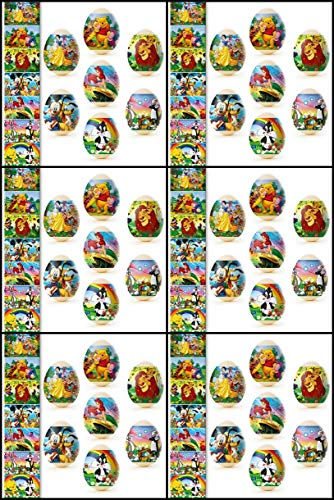 Easter Egg Wraps for 42 Hen Eggs, 6 Sleeves, 7 Cartoon Style Designs, Heat Shrink, Pysanka #58