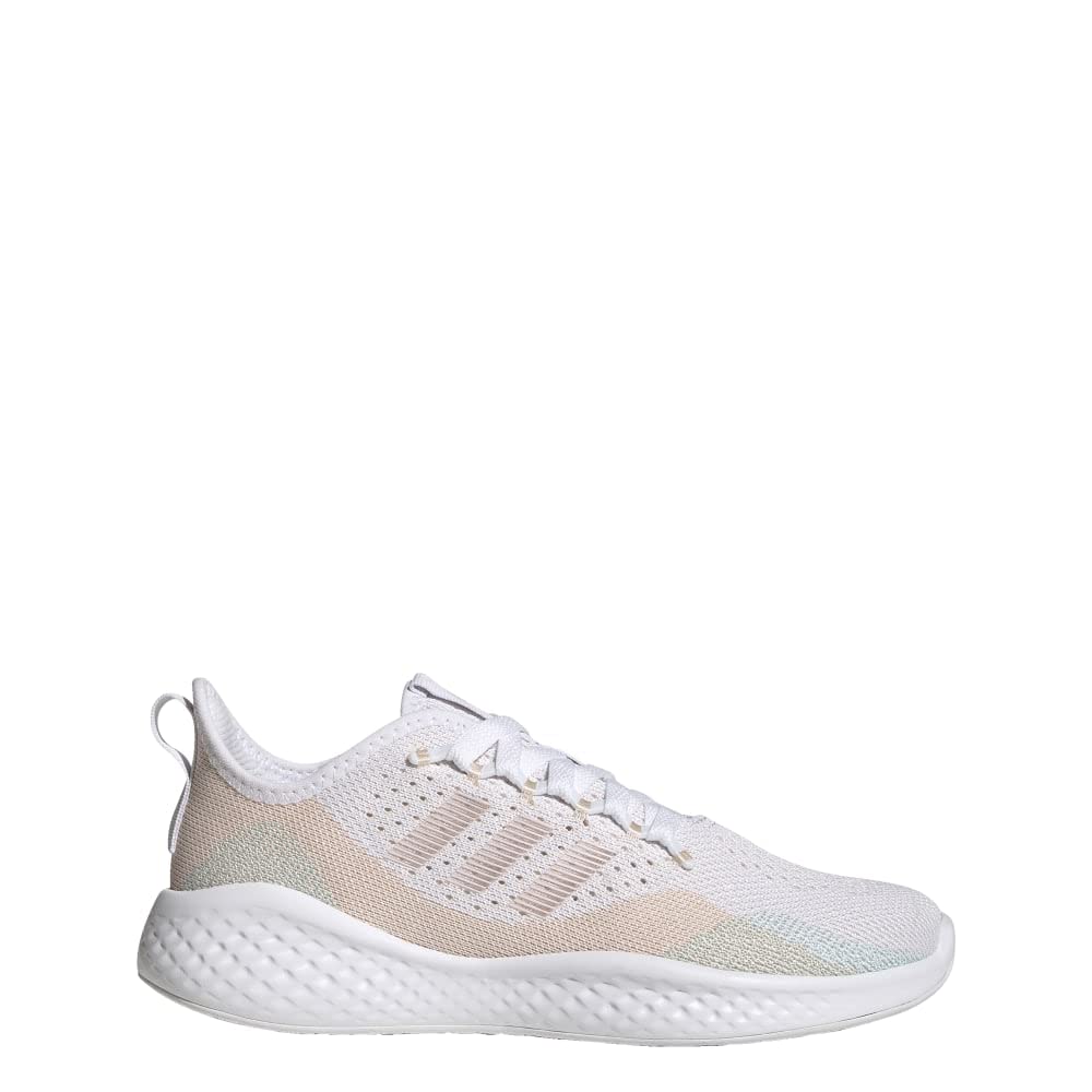 adidas Women's Fluidflow 2.0 Running Shoe, FTWR White/Almost Pink/Bliss Orange, 7.5