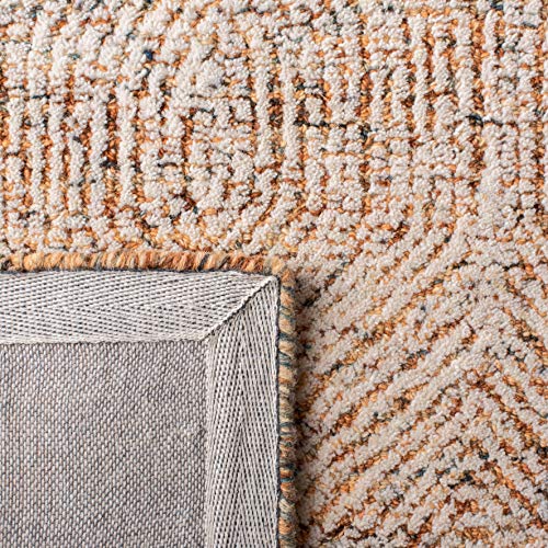 SAFAVIEH Abstract Collection 5' x 8' Ivory / Rust ABT340P Handmade Premium Wool Area Rug