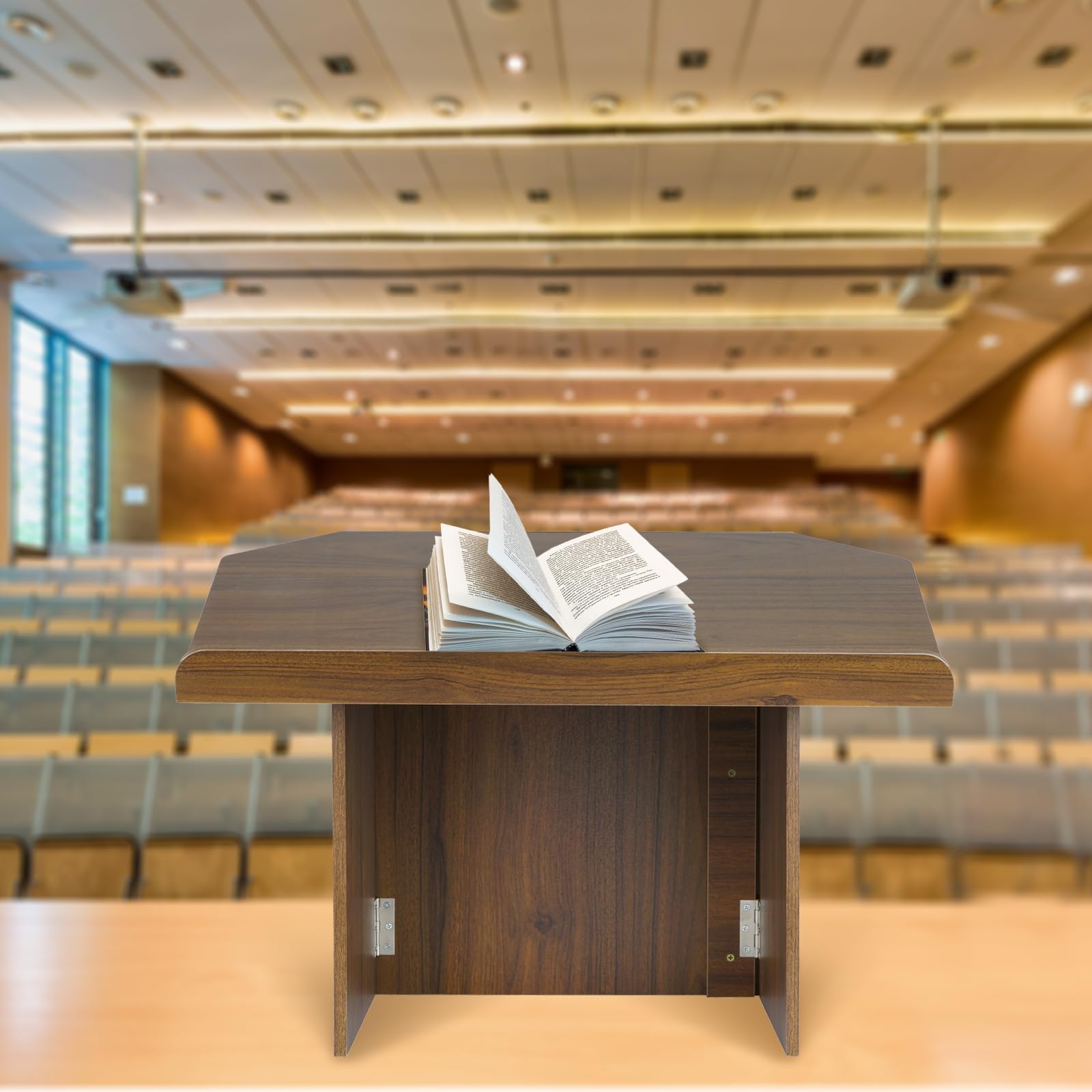 foriy Foldable Desktop Lectern Tabletop Podium Portable Lectern Book Stand Presentation Podium for Churches Restaurants Classrooms Conference Room 26.7''L x 15''W x 18.5''H