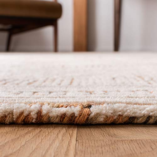 SAFAVIEH Abstract Collection 5' x 8' Ivory / Rust ABT340P Handmade Premium Wool Area Rug