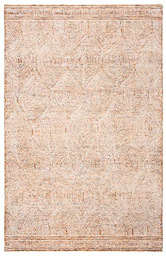 SAFAVIEH Abstract Collection 5' x 8' Ivory / Rust ABT340P Handmade Premium Wool Area Rug