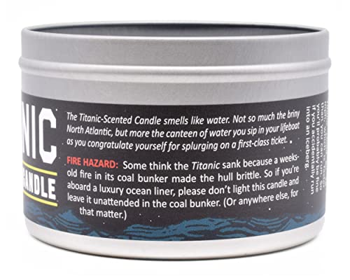JD and Kate Industries Titanic Scented Candle | Hand-Poured in 16 oz tin | Ocean Scent