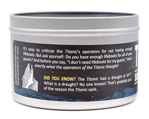 JD and Kate Industries Titanic Scented Candle | Hand-Poured in 16 oz tin | Ocean Scent