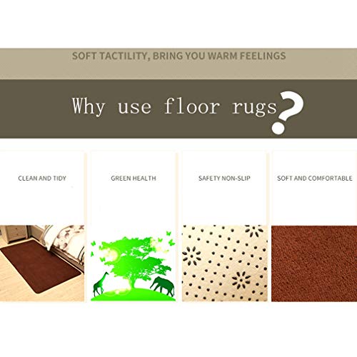 Solid Rectangular Area Rugs Soft Living Room Children Bedroom Rug Coral Fleece Anti-Slip Carpets Home Decor Modern Indoor Outdoor Runners Nursery Coffee 1.3' X 2'