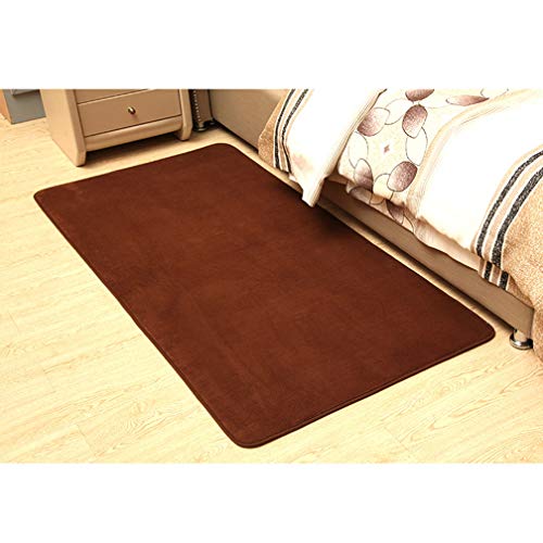 Solid Rectangular Area Rugs Soft Living Room Children Bedroom Rug Coral Fleece Anti-Slip Carpets Home Decor Modern Indoor Outdoor Runners Nursery Coffee 1.3' X 2'