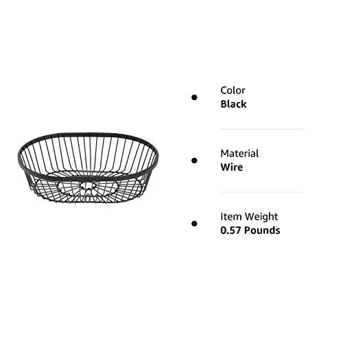 American Metalcraft WBBV90 Wire Basket, Oval Black 9" L x 6" W x 2 ¾" H