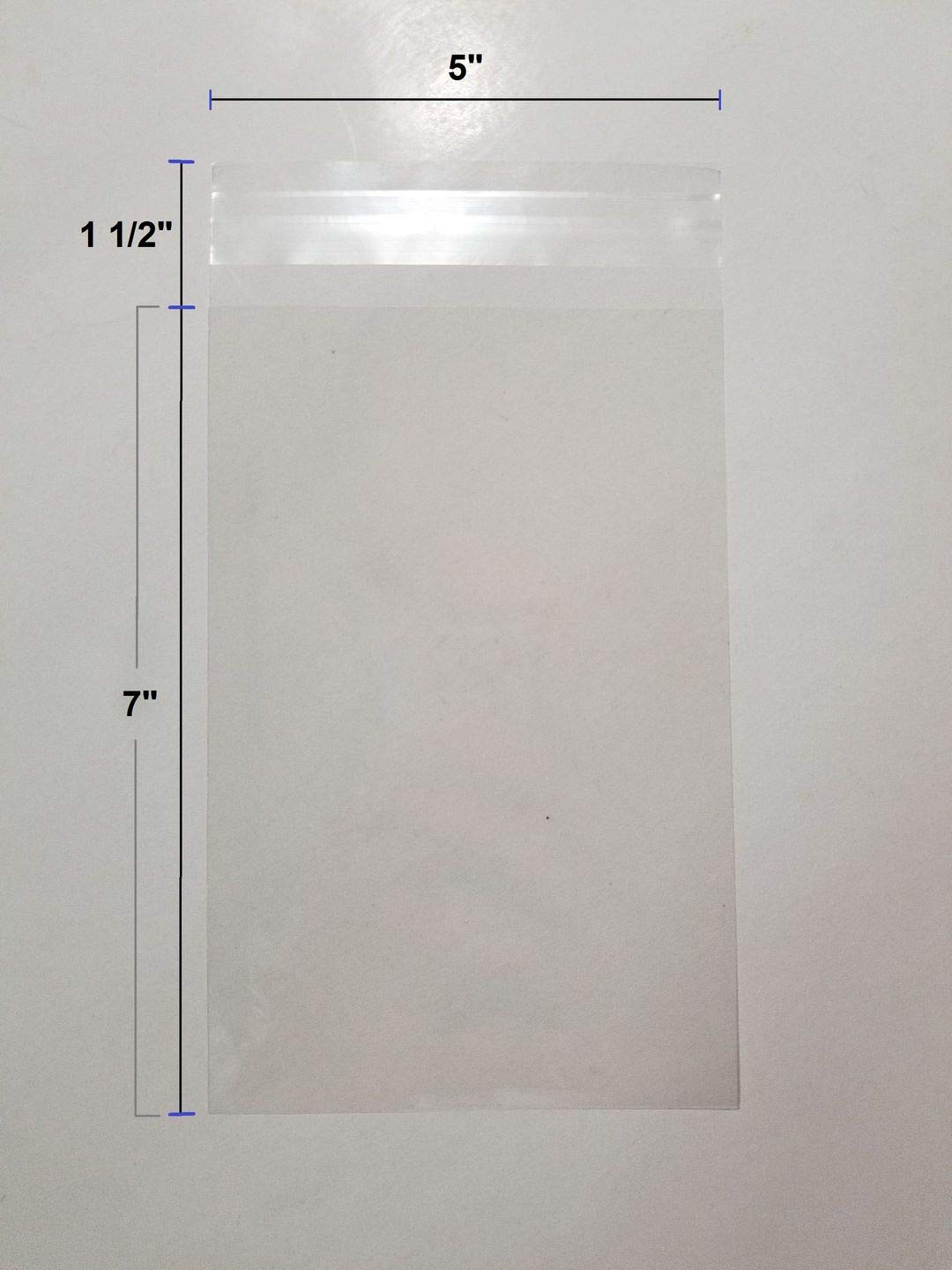 100 Pcs 5x7 Inches Crystal Clear Resealable Cello Cellophane Bags
