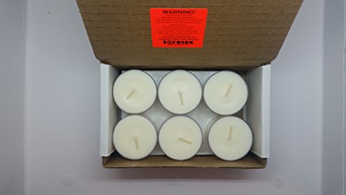 Soy Tealight Candles - 12 Unscented - All Natural Color - Clear Cup Candles with 6 to 8 Hour Burn Time