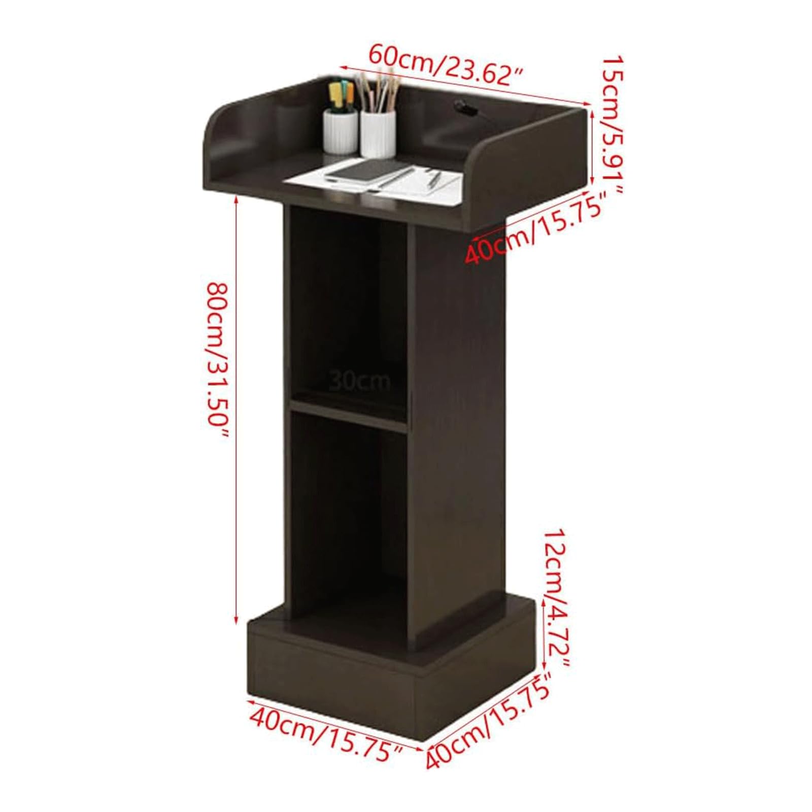 Lectern Square Lectern Wooden Conference Table Standing Lectern with Open Storage Laptop Desk Teacher Podiums Simple Podium Stand