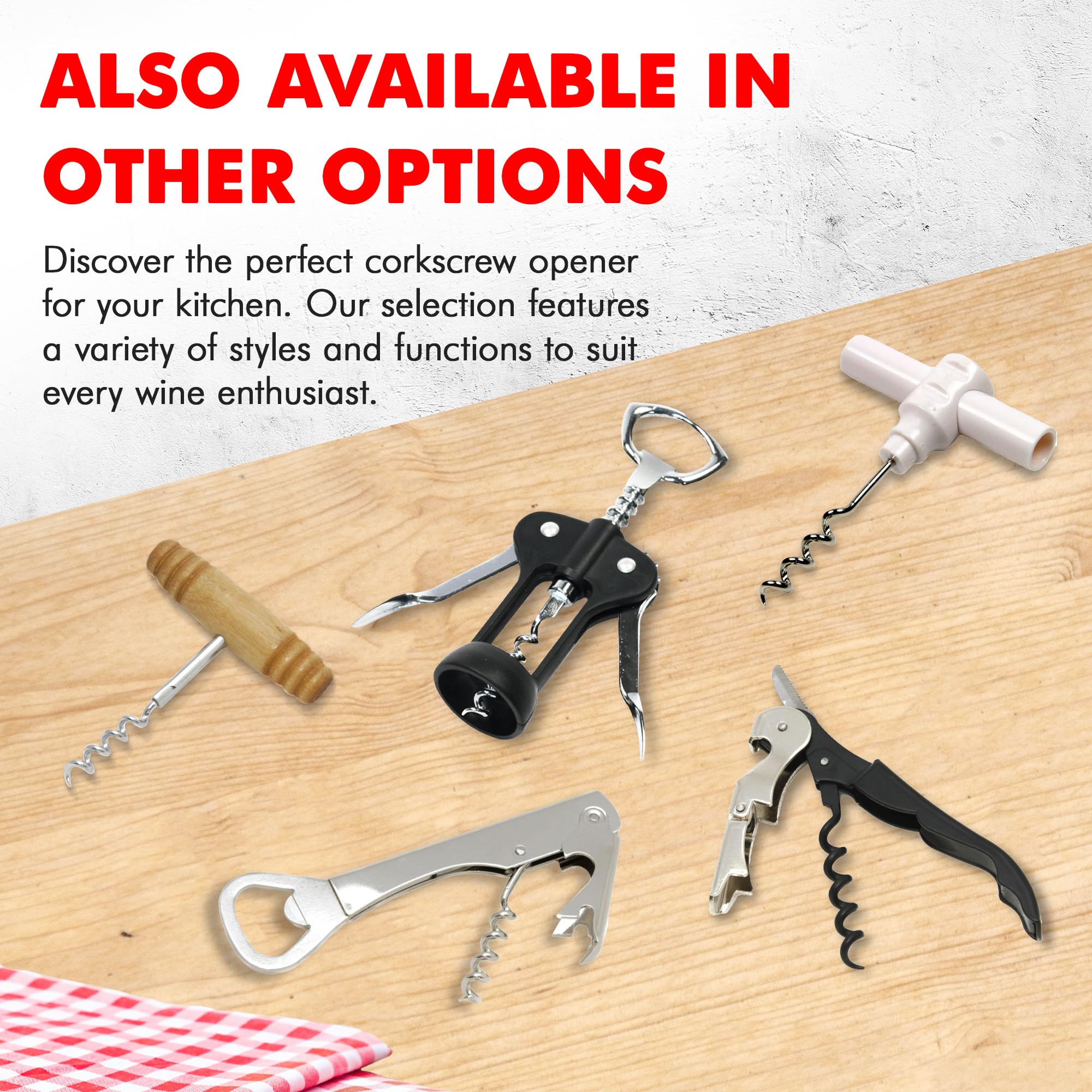 Chef Craft Select Waiters Corkscrew, 5 inches in length, Stainless Steel/Black