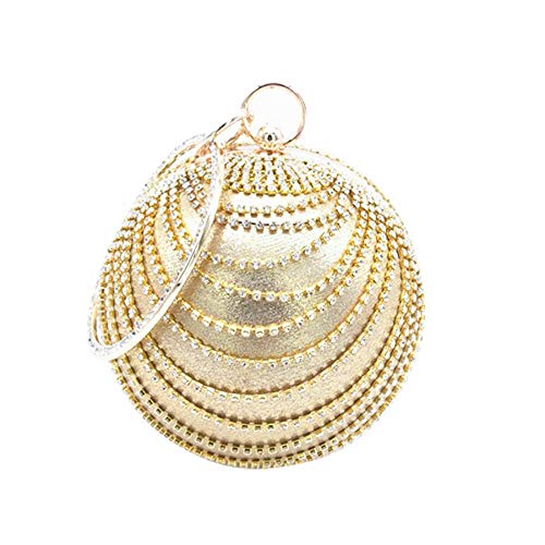 jessie Women Crystal Rhinestone Round Ball Evening Bag Clutch Purse Prom Party Handbag