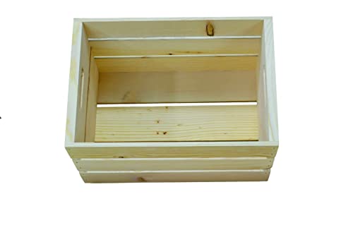 Poole & Sons Wooden Storage Crate with Hand Holes, 14 x 10 x 9 Inside Dimensions