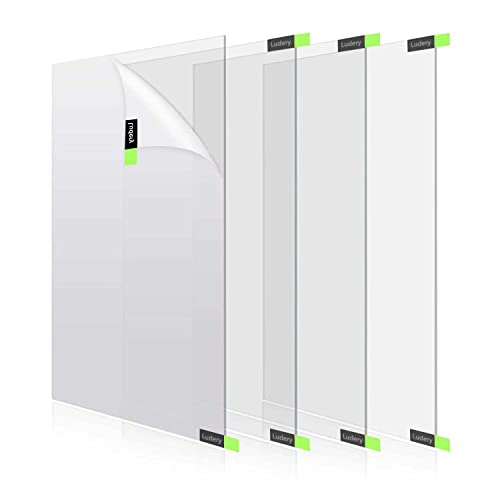 Ludery 4pack 12x24 Clear Acrylic Sheets 1/8 Thick, 12x24" Plexiglass Sheets 1/8 inch Thick - 3mm Cast Acrylic Plexiglass Sheet for Sign, Photo Frame, Craft, DIY Display Projects