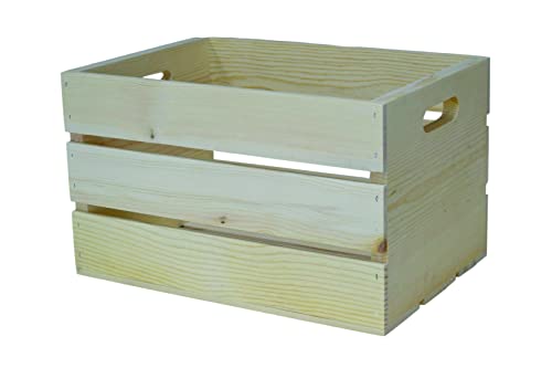 Poole & Sons Wooden Storage Crate with Hand Holes, 14 x 10 x 9 Inside Dimensions
