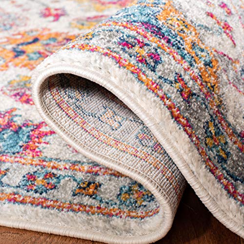 SAFAVIEH Evoke Collection 4' x 6' Cream / Orange EVK255B Boho Non-Shedding Living Room Bedroom Accent Rug