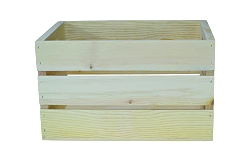 Poole & Sons Wooden Storage Crate with Hand Holes, 14 x 10 x 9 Inside Dimensions