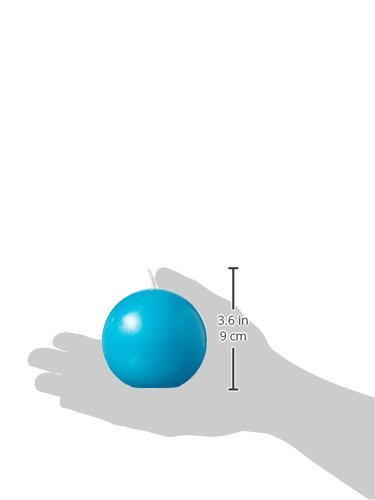 Zest Candle 6-Piece Ball Candles, 3-Inch, Turquoise