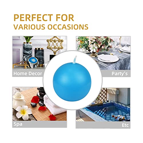 Zest Candle 6-Piece Ball Candles, 3-Inch, Turquoise
