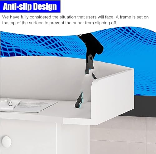 EESHHA Lectern Portable Lecterns Spacious Drawer Podium Stand High Density Board Teacher Podiums with Open Storage Simple Standing Lectern