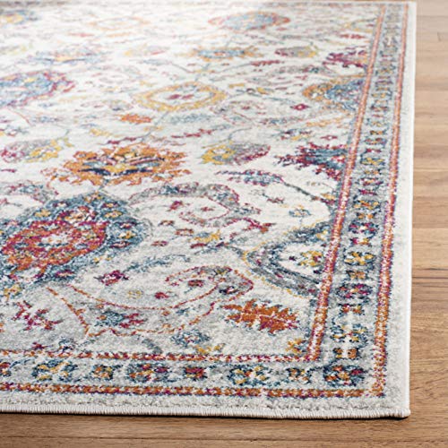 SAFAVIEH Evoke Collection 4' x 6' Cream / Orange EVK255B Boho Non-Shedding Living Room Bedroom Accent Rug