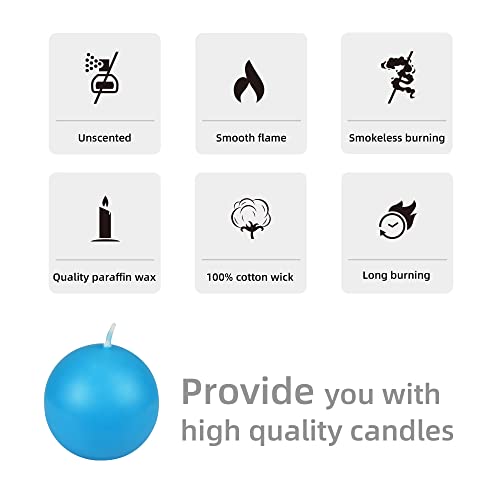 Zest Candle 6-Piece Ball Candles, 3-Inch, Turquoise