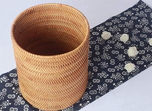 VECANCE Handmade Rattan Woven Wastebaskets, Multi-Functional Storage Basket 20x20cm