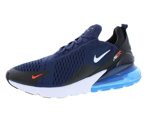 Nike Men's Air Max 270 Running Shoes, Midnight Navy/Bright Crimson/Black/White, 11