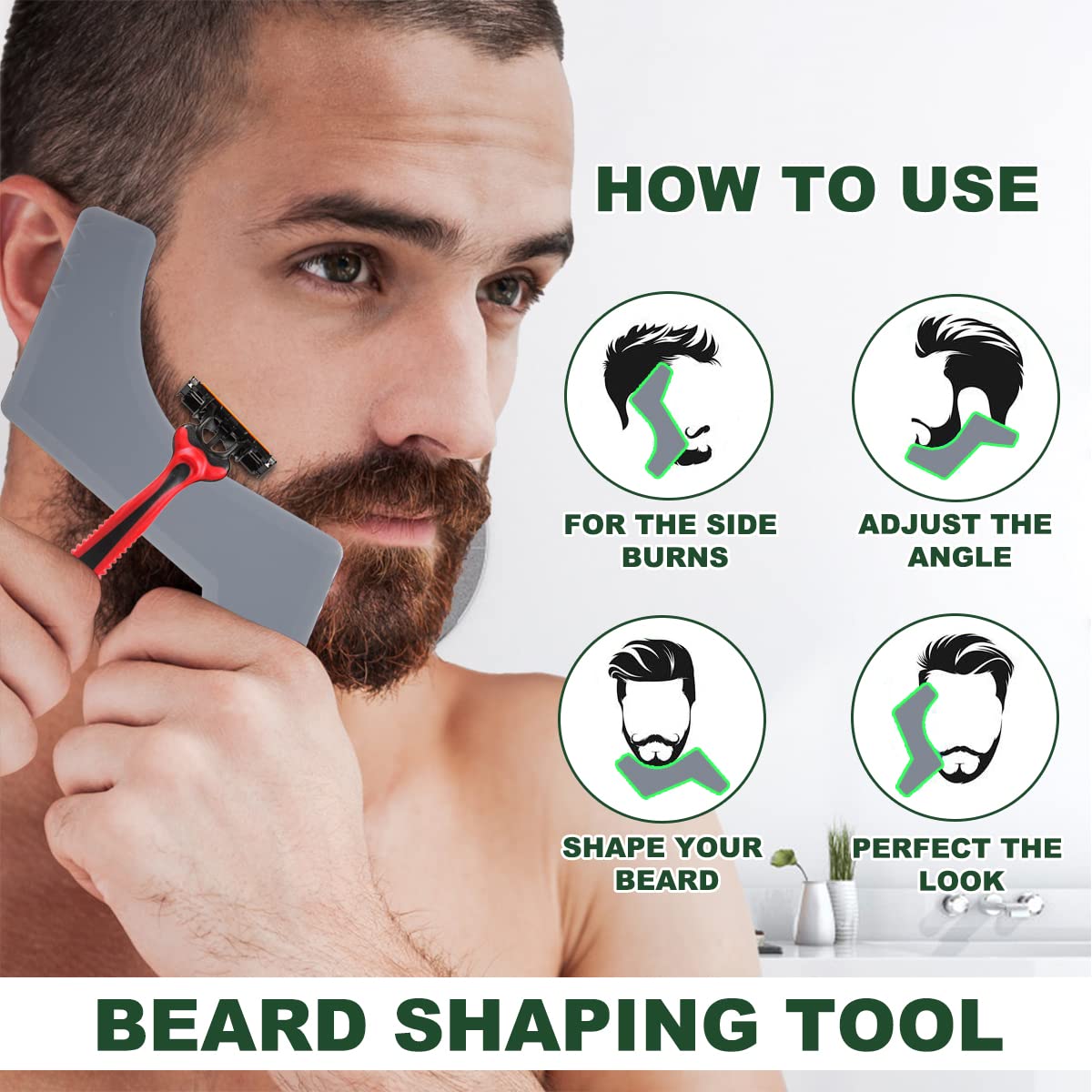 Beard Kit,Beard Growth Grooming Kit w/2 Pack Beard Oil & 2 Pack Beard Balm,Christmas Stocking Stuffers Gifts for Men Him Husband Dad Boyfriend,Shaving Kit w/Beard Wash Comb Brush (Orange)